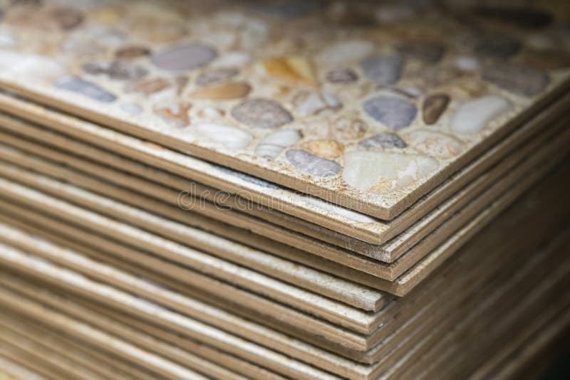 A Stack of Ceramic Tiles with a Convex Texture for the Floor or Wall ...