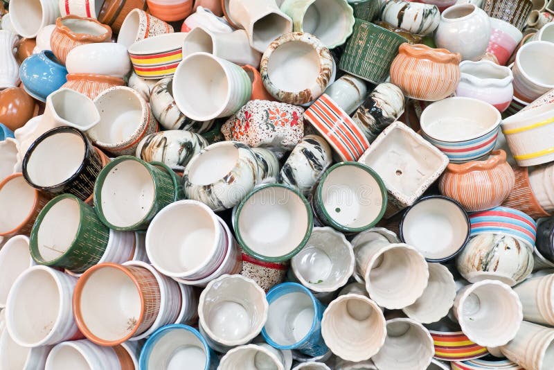 Stack of Ceramic Vases and Ceramic Flower Pots Stock Image - Image of ...