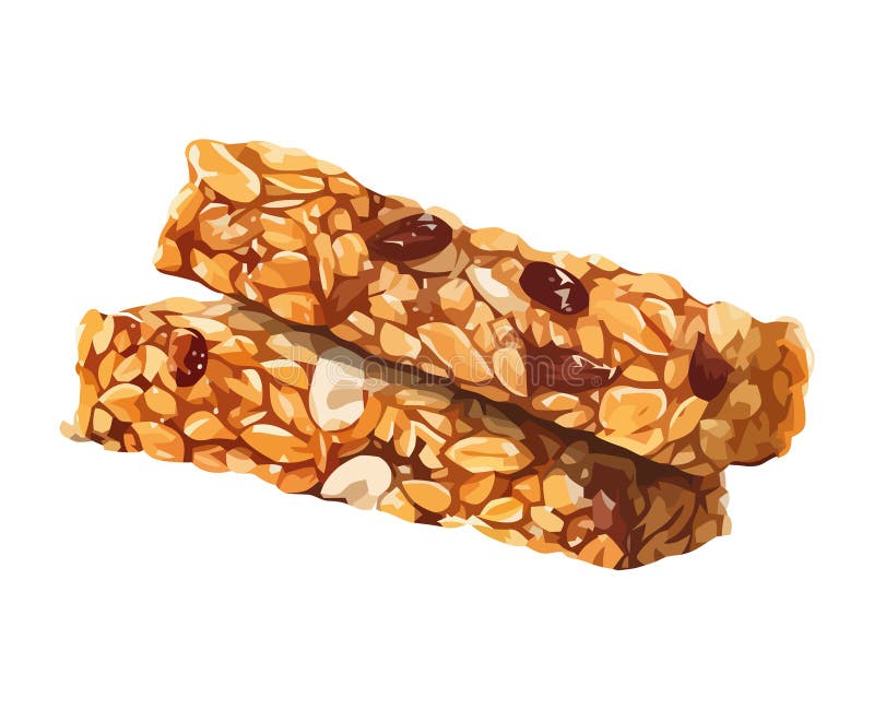 A Stack of Cereal Bar, Sweet Refreshment Stock Vector - Illustration of ...