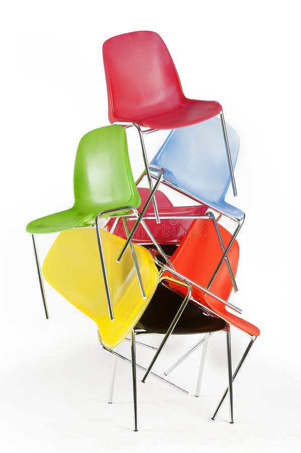 Stack of chairs stock photo. Image of blue, space, color - 16183300