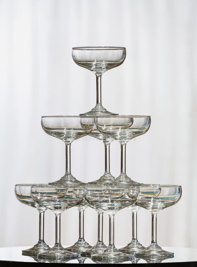 Stack of champagne glasses stock image. Image of shiny - 37261925
