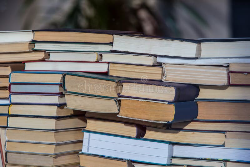 Stack of Chaotically Stacked Books of Different Size and Form Stock ...