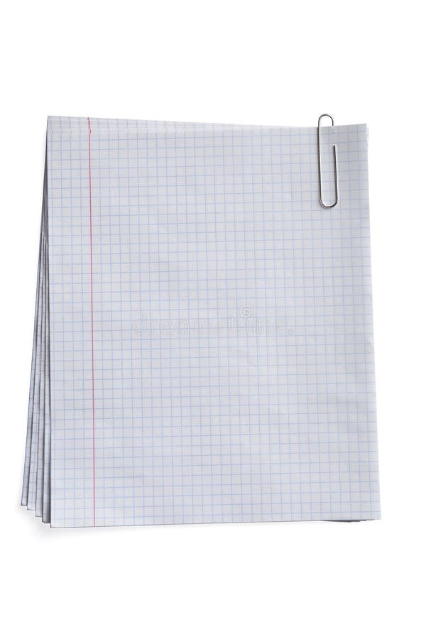 Stack of Checkered Paper Sheets on White Background, Top View Stock ...