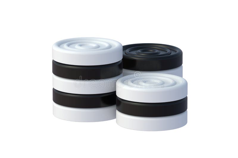 Stack of Checkers Isolated on White Background. Intellectual Board Game ...