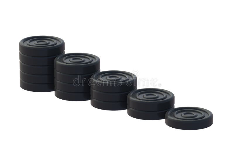 Stack of Checkers Isolated on White Background. Intellectual Board Game ...