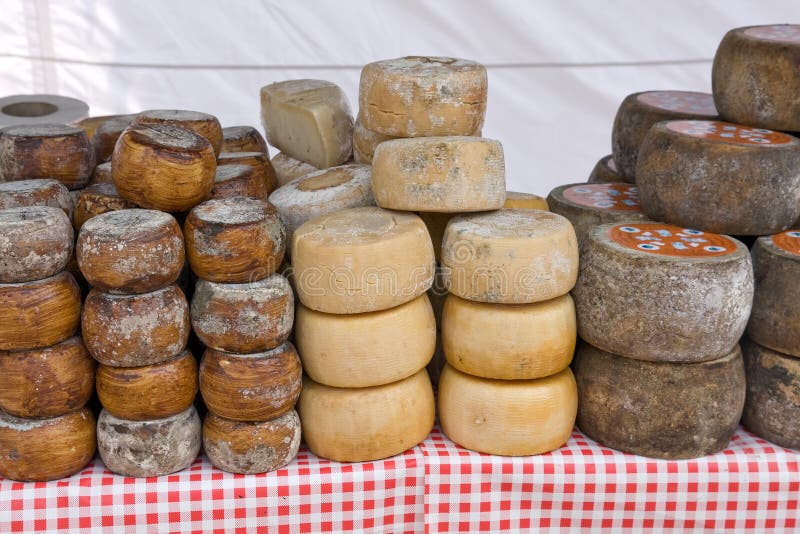 Random French Cheese at Market of Provence Stock Photo - Image of white ...