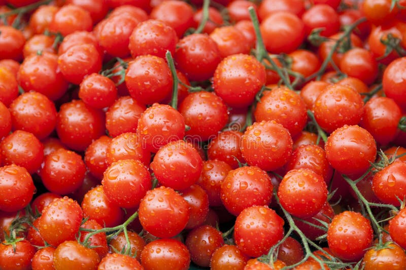Stack of Cherry Tomatoes on a Market Stall Stock Photo - Image of groceries, ingredient: 269565014