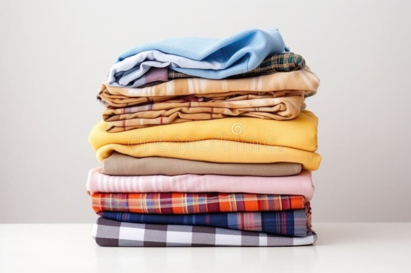 Stack of Childrens Clothing, Carefully Folded Stock Image - Image of ...