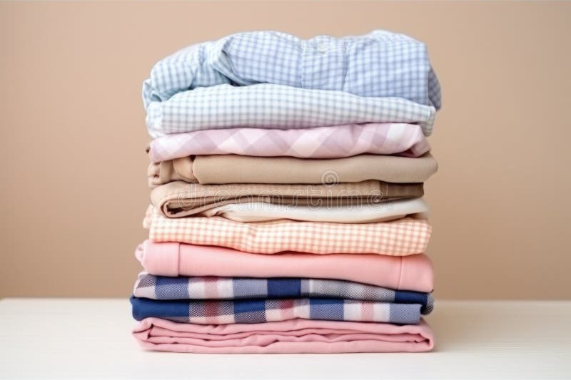 Stack of Childrens Clothing, Carefully Folded Stock Image - Image of ...