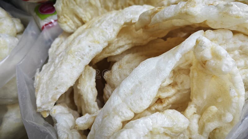 Stack of the Chinese Delicacy Dried Fish Bladder. Stock Photo - Image ...