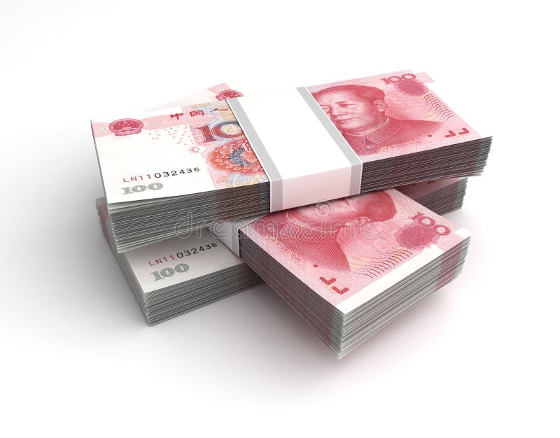 Stack of 100 Chinese Yuan Notes Stock Illustration - Illustration of ...