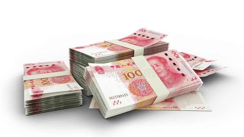 Stack of Chinese Yuan Notes Stock Illustration - Illustration of label ...