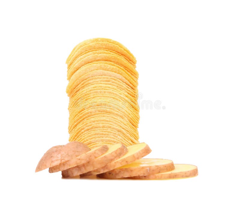 Stack of potato chips stock image. Image of nutrition - 33764253