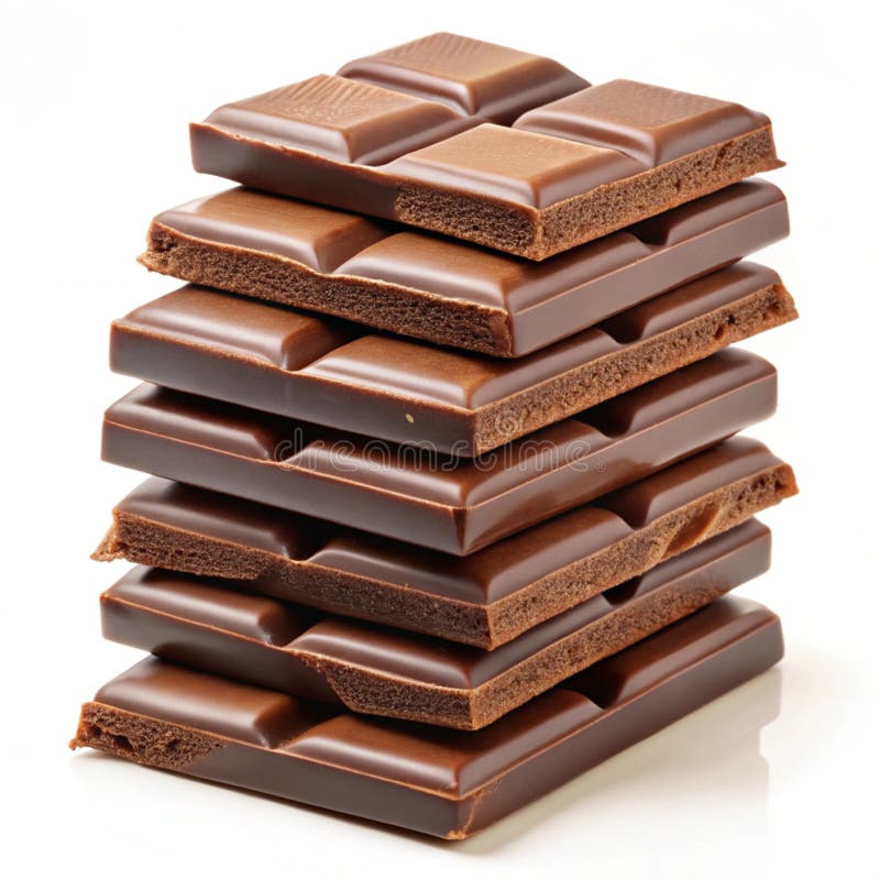 Stack of Chocolate Bars Isolated on White Stock Illustration ...