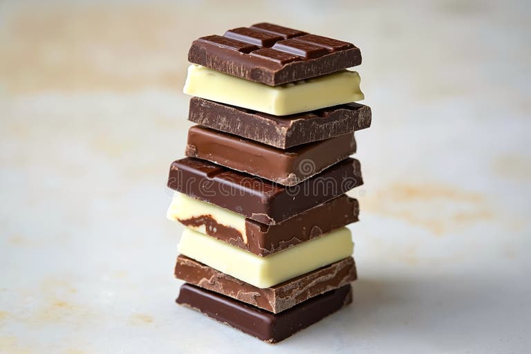 A Stack of Chocolate Bars Stacked on Top of Each Other Stock Image ...