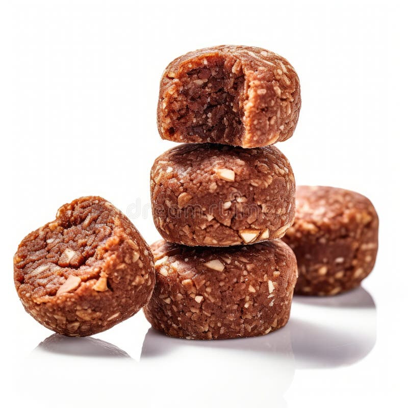 Stack of Chocolate Bites on a White Background Stock Illustration ...