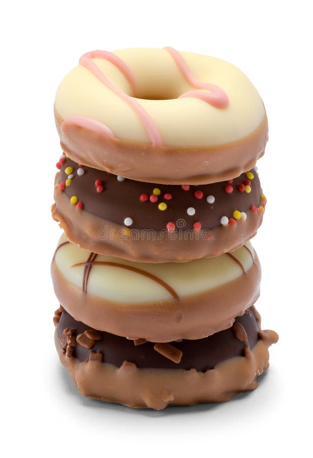 Stack of Chocolate Candy Doughnuts Stock Photo - Image of doughnut ...