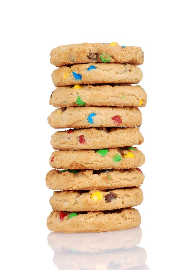 Stack of Chocolate Chip Candy Cookies Stock Image - Image of cookies ... Stack of Chocolate Chip Candy Cookies Stock Image - Image of cookies ...