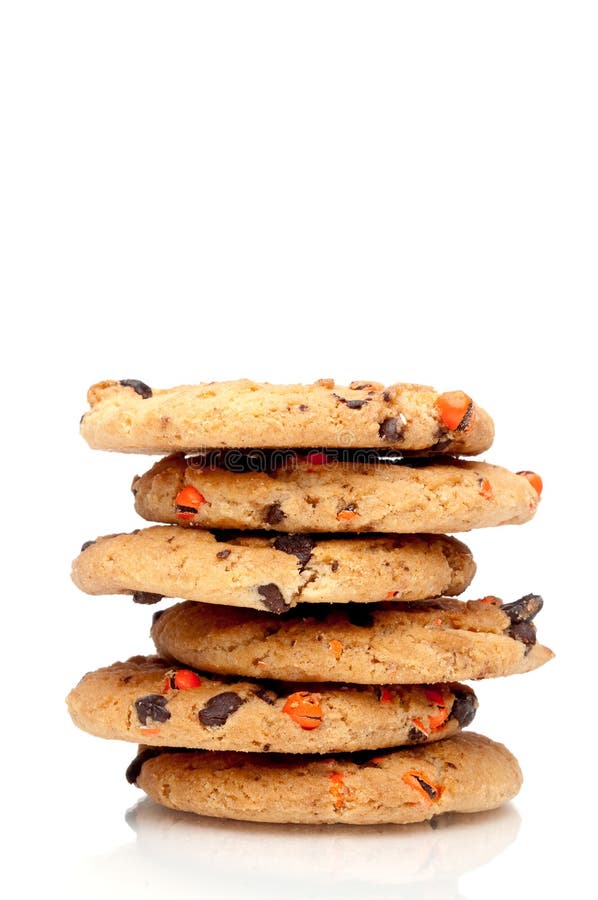 Stack of Chocolate Chip Cookies Stock Photo - Image of confection ...