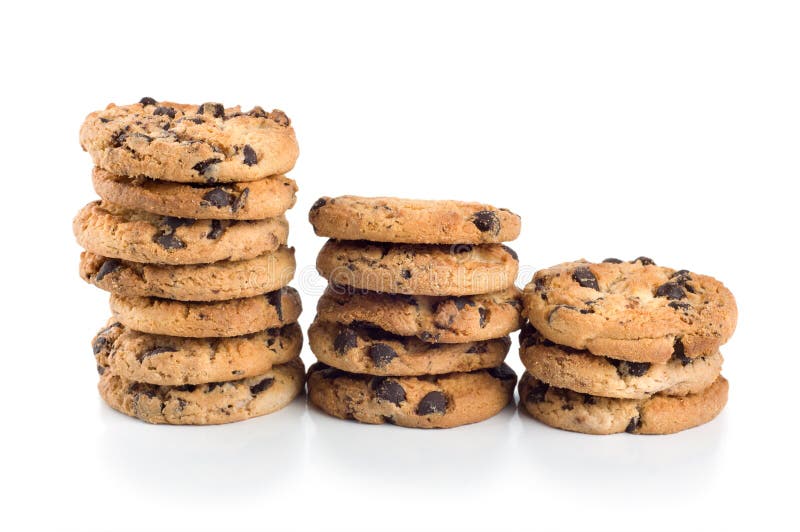 Stack of Chocolate Chip Cookies Stock Image - Image of cookie, front ...