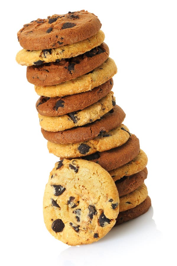 A Stack of Chocolate Chip Cookies Stock Image - Image of isolated ... A Stack of Chocolate Chip Cookies Stock Image - Image of isolated ...