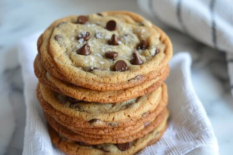 Stack of Chocolate Chip Cookies Stock Illustration - Illustration of ...