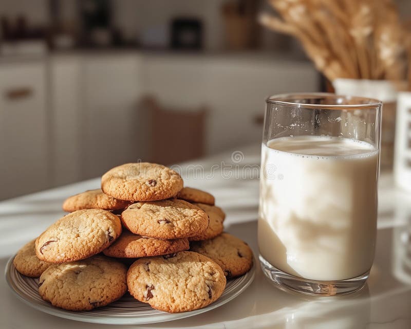 A Stack of Chocolate Chip Cookies, Fresh from the Oven, Alongside a ...