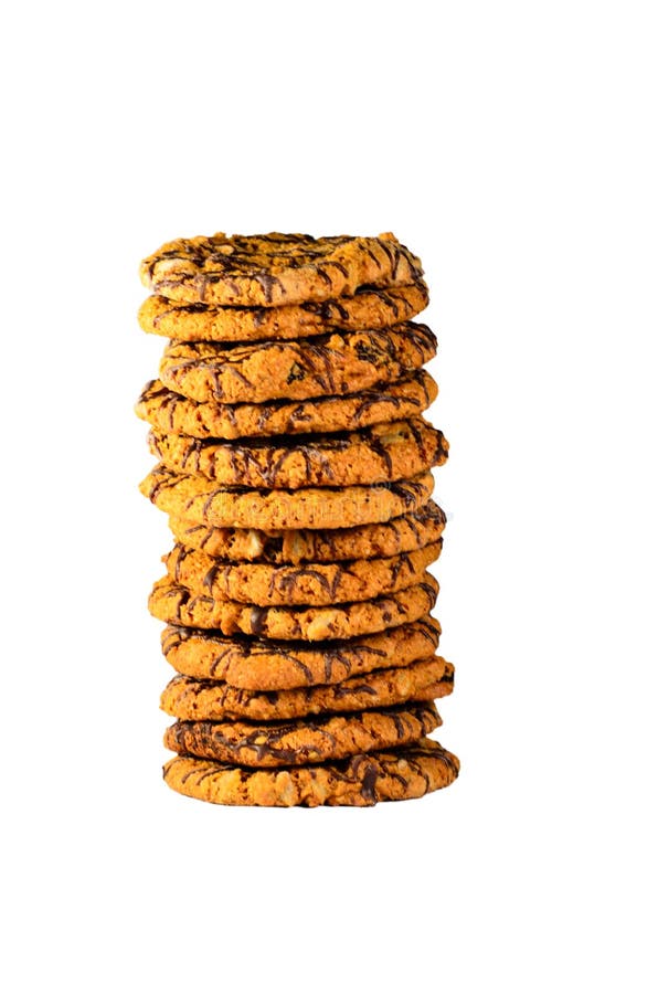 Stack of the Chocolate Chip Cookies Isolated on White Stock Image ...