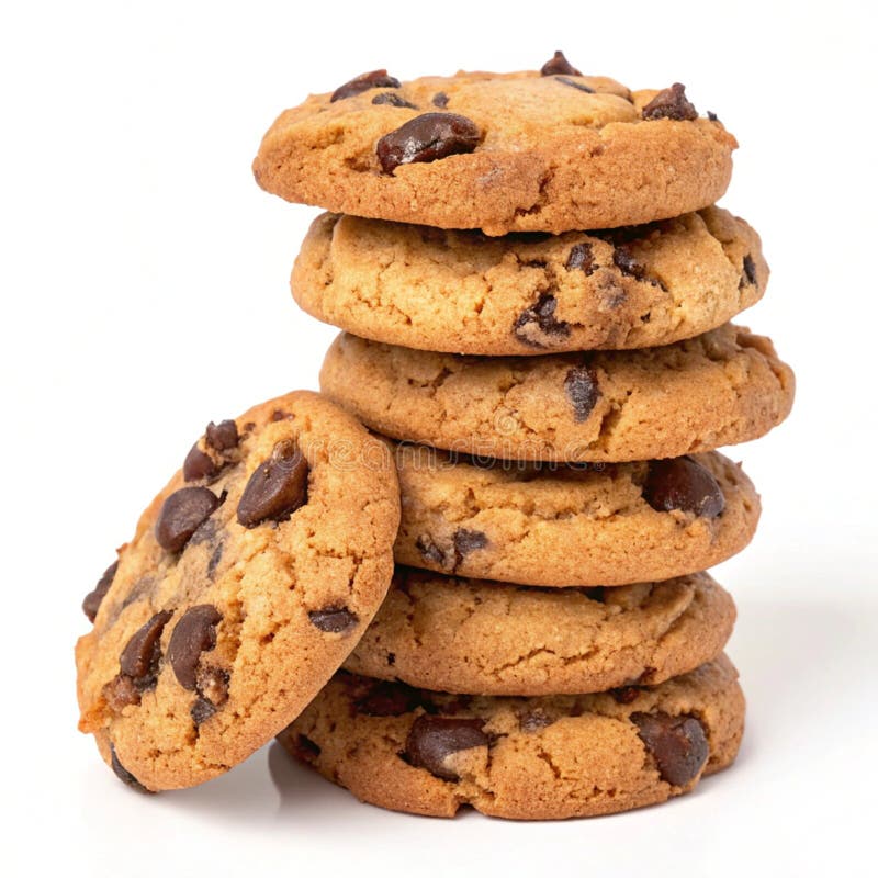Stack of Chocolate Chip Cookies Stock Illustration - Illustration of ...