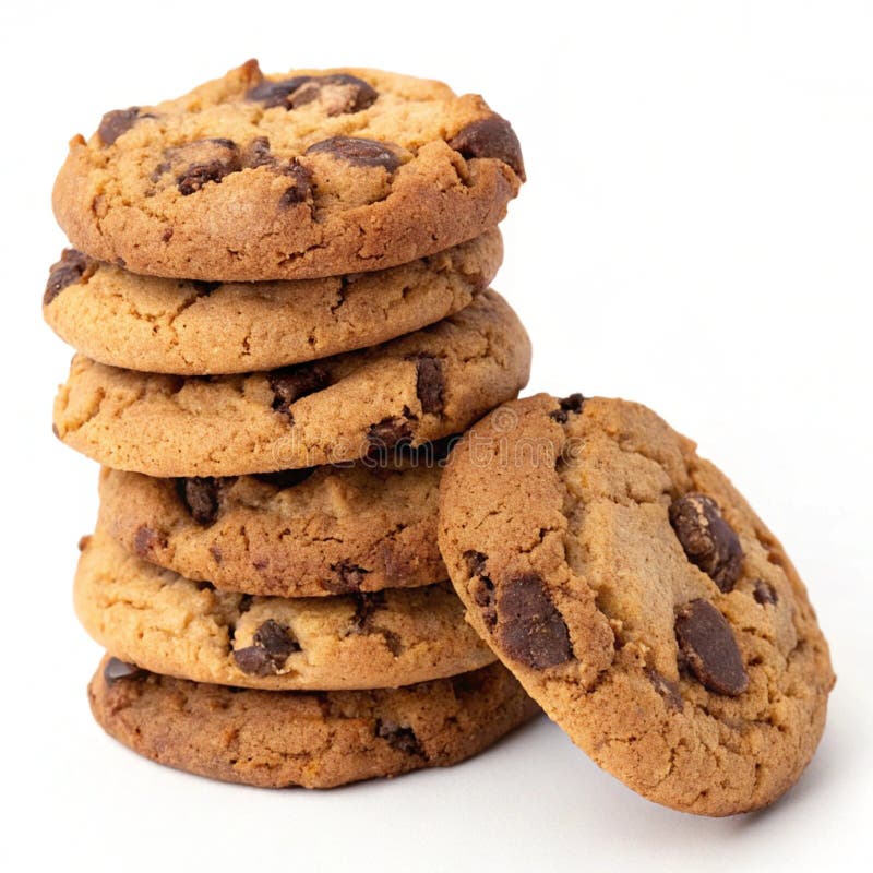 Stack of Chocolate Chip Cookies Stock Illustration - Illustration of ...