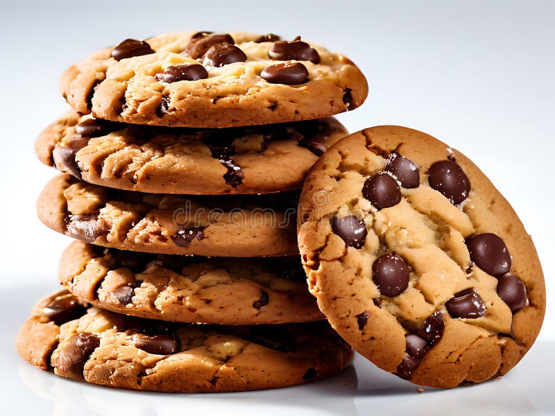A Stack of Chocolate Chip Cookies Stock Illustration - Illustration of ...