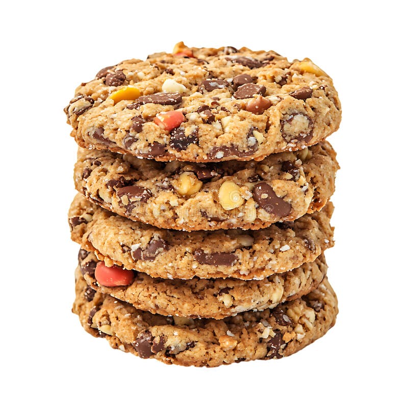 Stack of Chocolate Chip and Nut Cookies for Bakery and Snack Branding ...