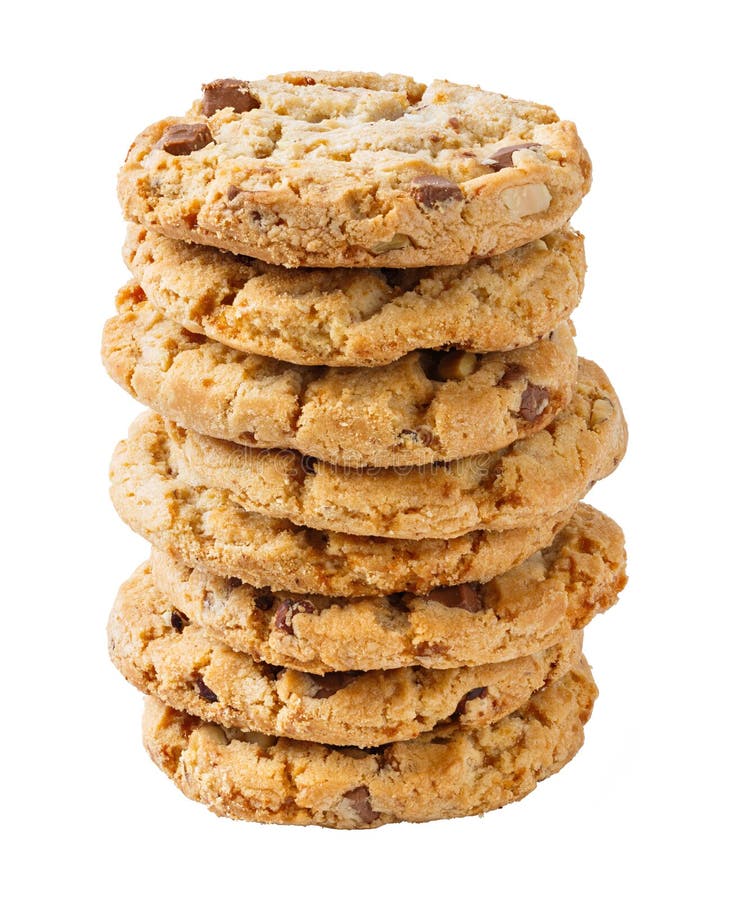 Stack of Chocolate Chunk Crispy Cookie Stock Image - Image of texture ...