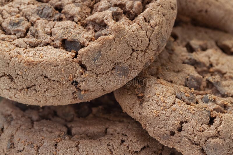 Stack Chocolate Cookies with Choco Crisps Macro Stock Photo - Image of ...