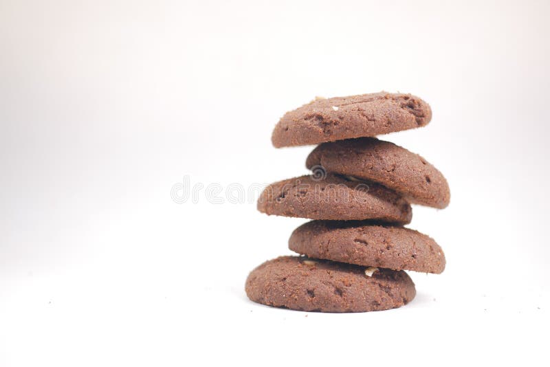 Stack of Chocolate Cookies Isolated on White Stock Image - Image of ...