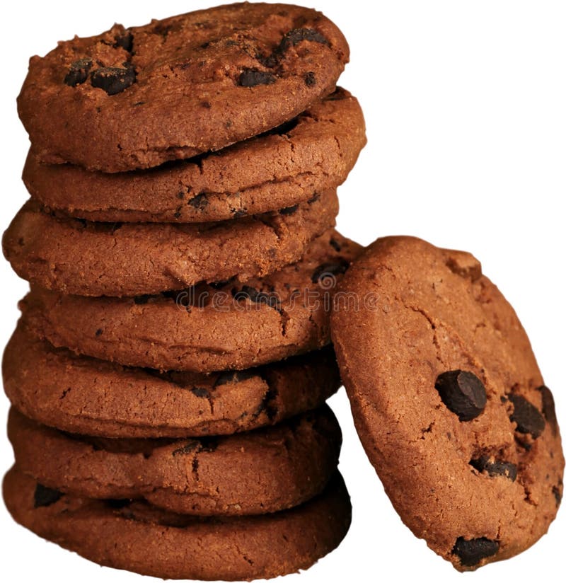 Stack of Chocolate Cookies Isolated on White Stock Photo - Image of ...