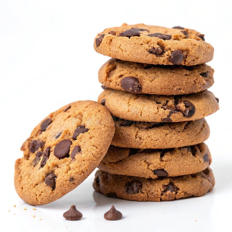 Stack of chocolate cookies stock illustration. Illustration of baked ...