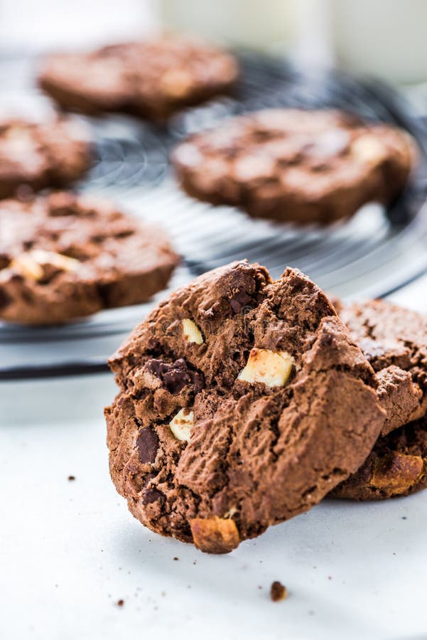 Stack of Chocolate Homemade Cookies Stock Photo - Image of brown, retro ...