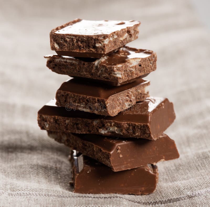 Stack of chocolate macro stock image. Image of dark, napkin - 37956307