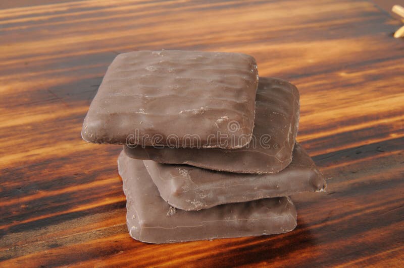 Stack of Chocolate Mint Cookies Stock Image - Image of crunch, crunchy ...