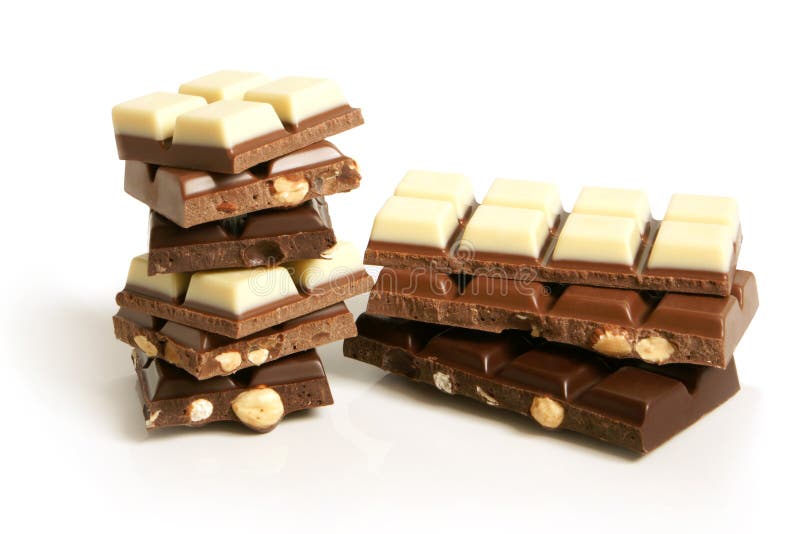 Stack of chocolate pieces stock photo. Image of delicious - 16495842