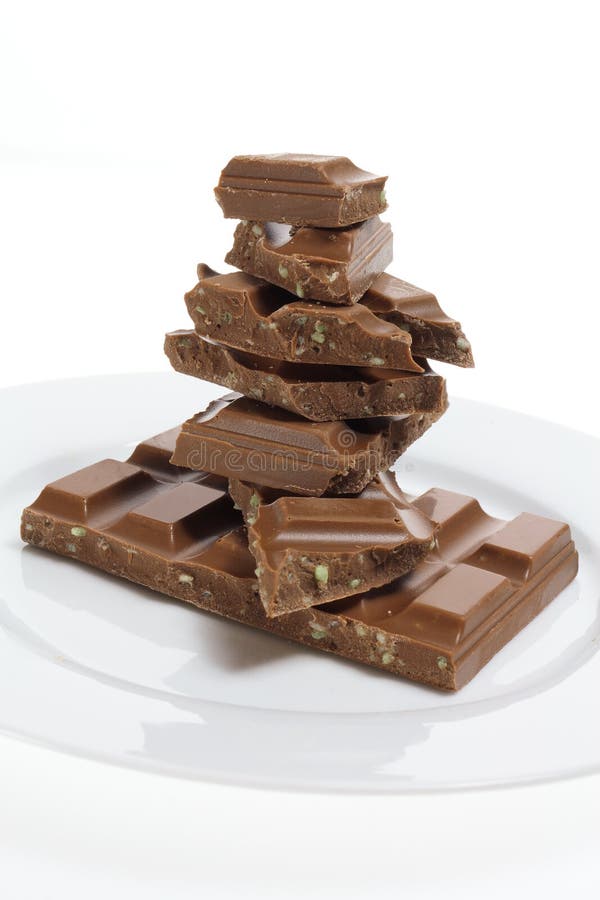 Stack of Chocolate Pieces stock image. Image of chocolate - 19394609