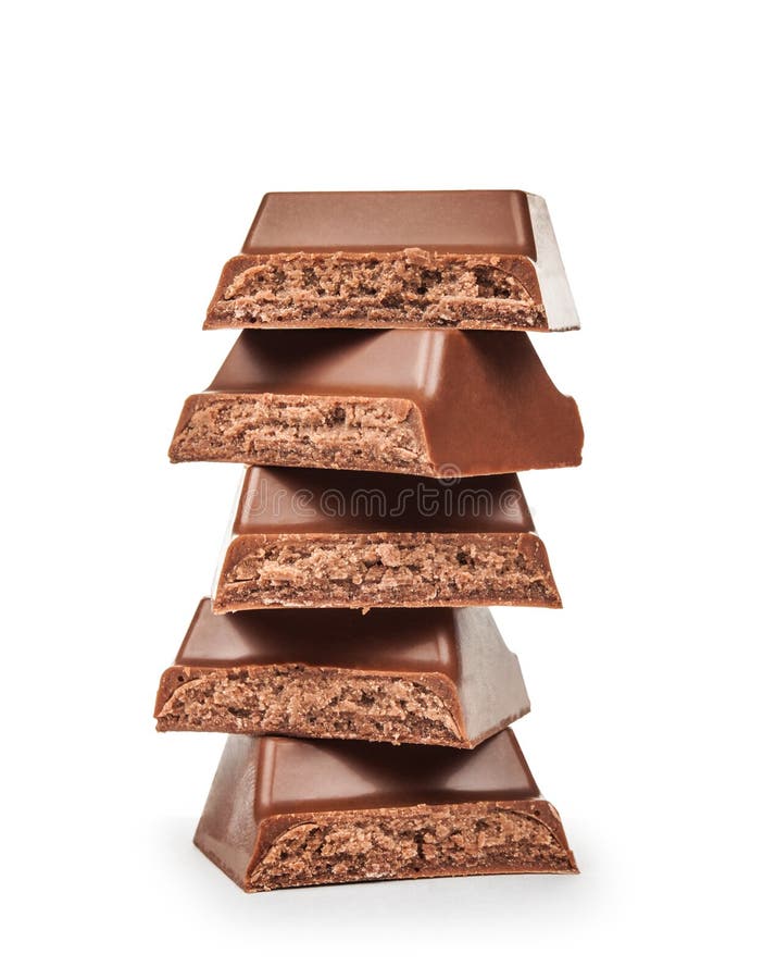 Stack of chocolate pieces stock image. Image of confection - 71751721