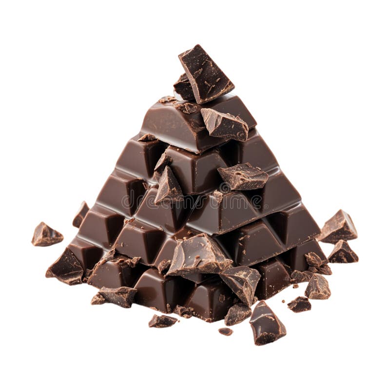 Stack of Chocolate Pieces on Transparent Background - Ai Generated ...