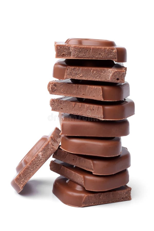 Stack of chocolate pieces stock photo. Image of delicious - 16495842