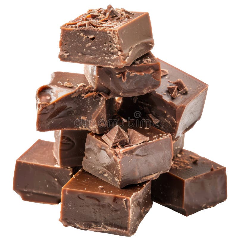 A Stack of Chocolate Squares with Chocolate Shavings Stock Illustration ...