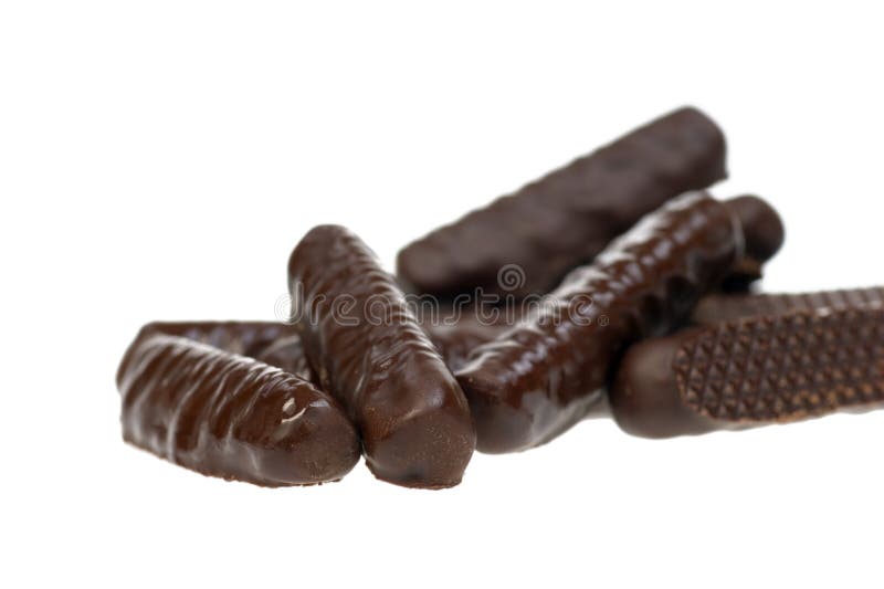 Stack of Chocolate Sticks - Isolated Stock Photo - Image of candy ...