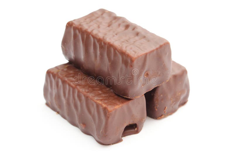 Stack of Chocolate Sweets on White Background Stock Image - Image of ...