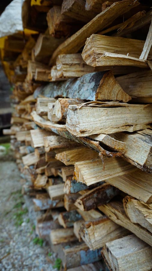 Stack of Chopped Firewood Outdoors Stock Image - Image of texture ...