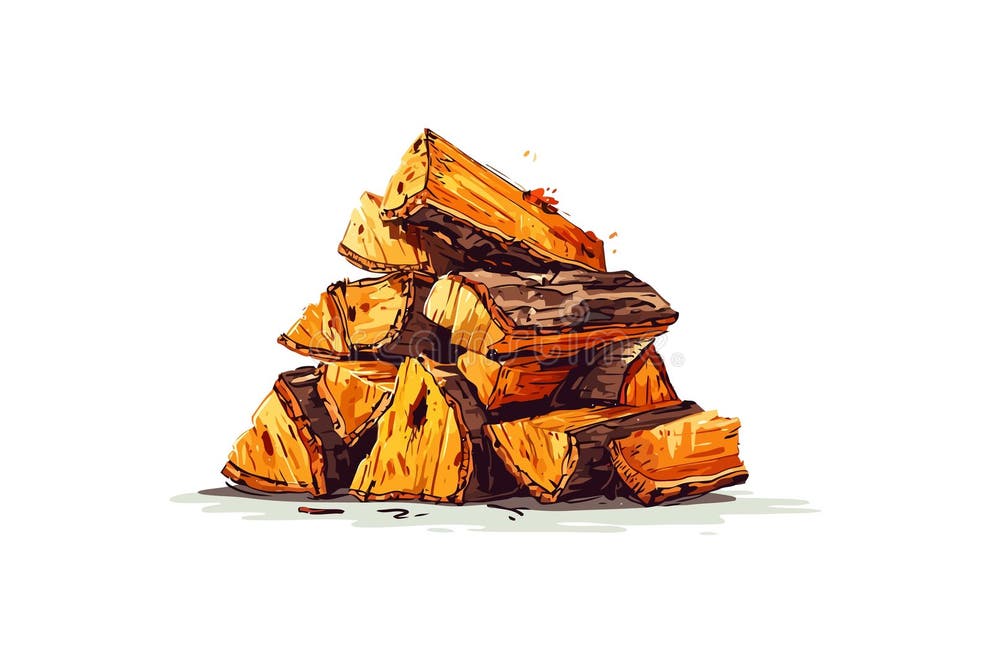 Stack of Chopped Firewood in Rustic Style Isolated Stock Vector ...